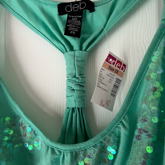 Deb | Tops | Deb Mint Green Sequin Halter Top Size 2x Brand New With ...